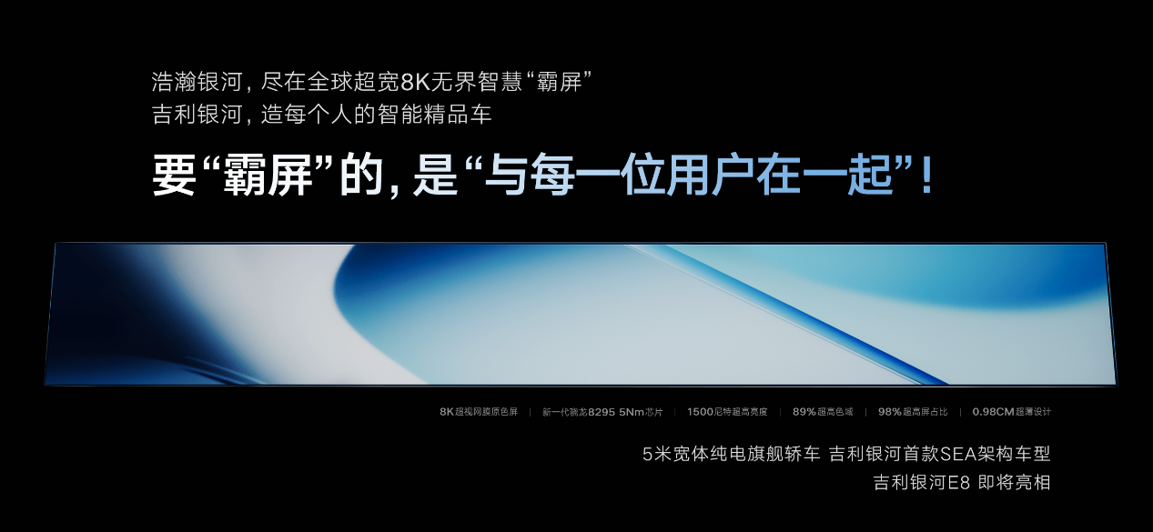 高通8295+45英寸8K“霸屏”，吉利银河E8敢这么秀技？