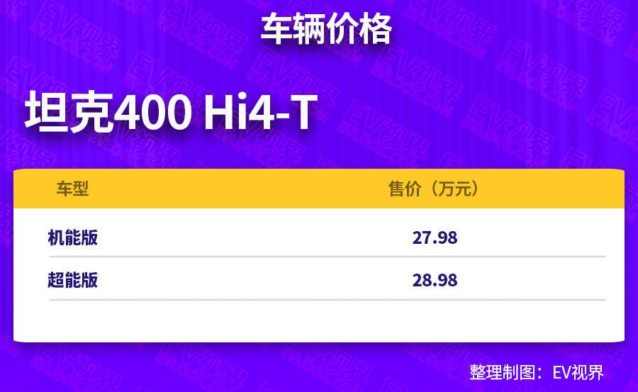 主打硬核越野！坦克400Hi4-T正式上市