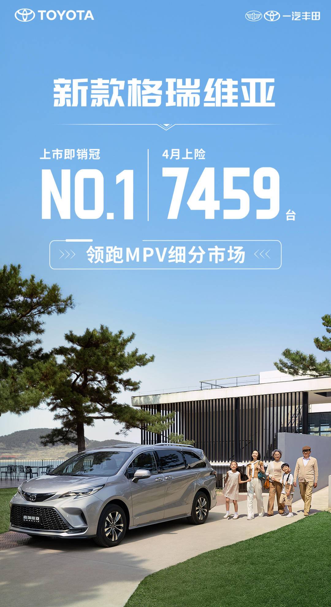 4月MPV细分市场销量冠军，新款格瑞维亚上市即销冠！