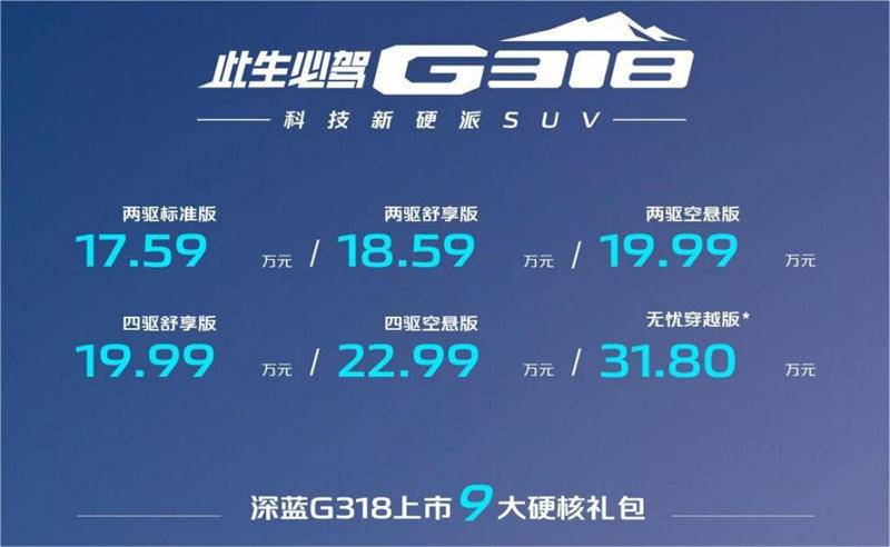 新硬派SUV深蓝G318 VS 方程豹豹5，深蓝G318 四驱版入门价不到20万元！