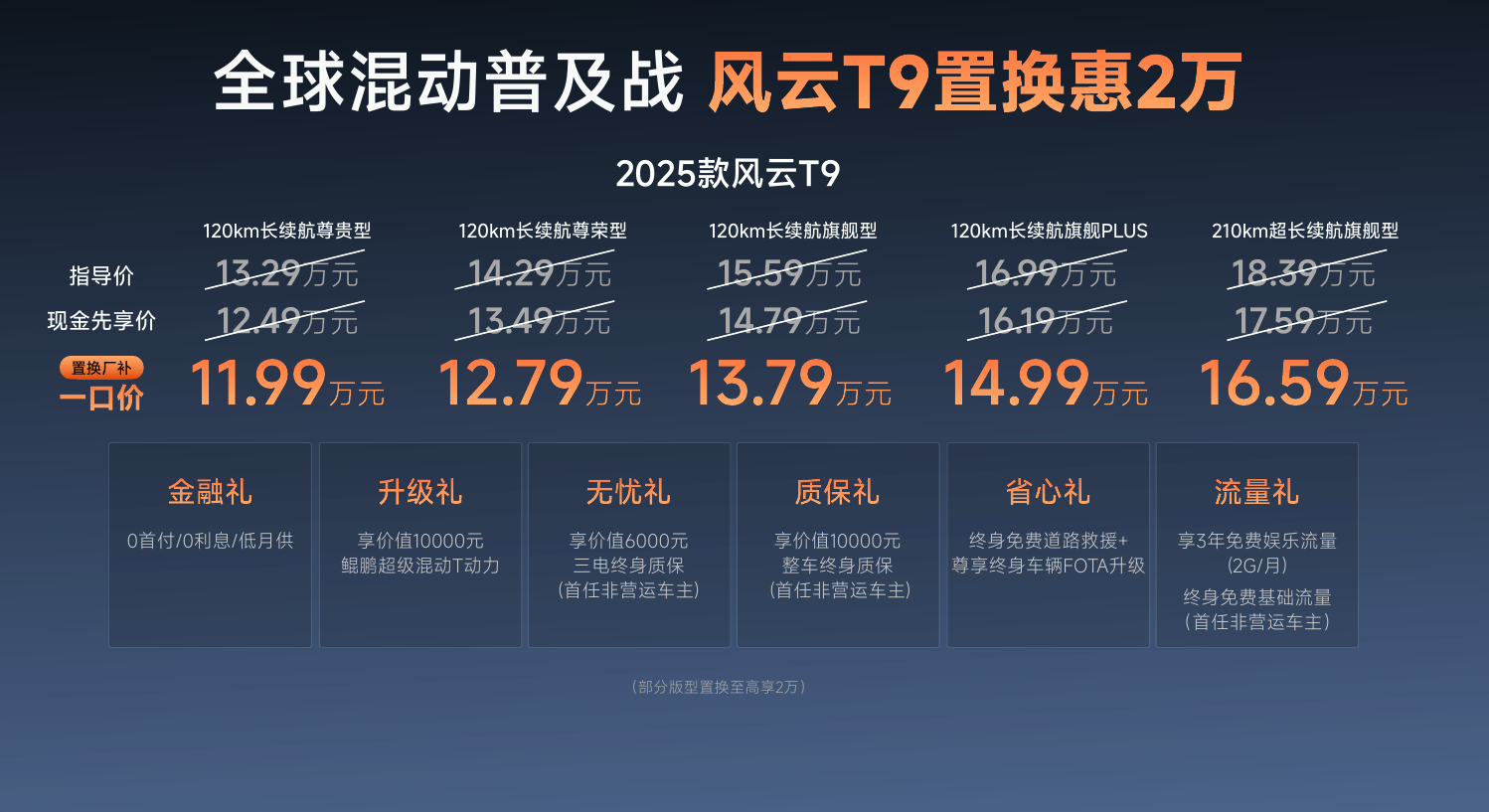 豪华体验 全民共享，2025款风云T9上市，置换厂补一口价11.99万元起_选车网|公众的选车平台